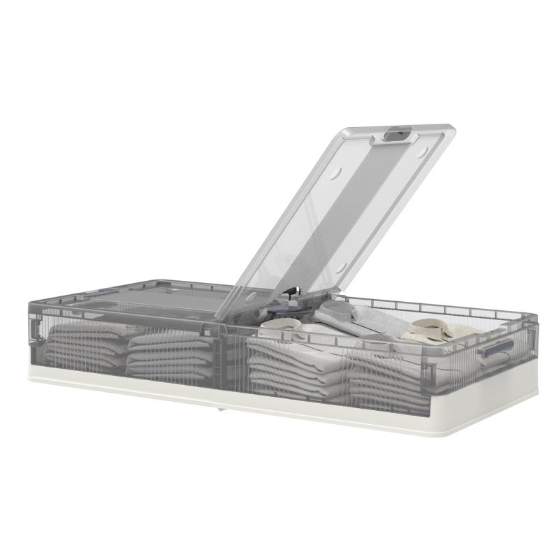 FLEXISPOT 収納ボックス 衣装ケース 収納ケース コンテナ ボックス ST 折り畳み式 積み重ね可能 キャスター付き 衣類収納 書類収納収納ケース・ボックス