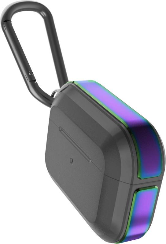 【RAPTIC】 AirPods Pro 対応 ケース 耐衝撃 アルミ カラビナ 付き カバー アルミ × PC ハイブリッド 衝撃 吸収 ケースカバー 傷防止 落下防止 保護 アクセサリー [ AirPodsPro MWP22J/A エア...