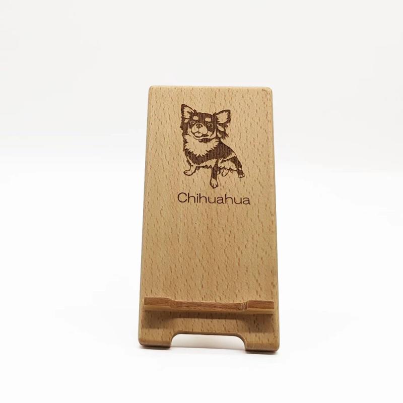 (heje) 木製スマホスタンド 卓上スマホスタンド 犬 猫 デザイン レーザー 刻印四段階角度調整 シンプル おしゃれ 素敵 木のぬくもり