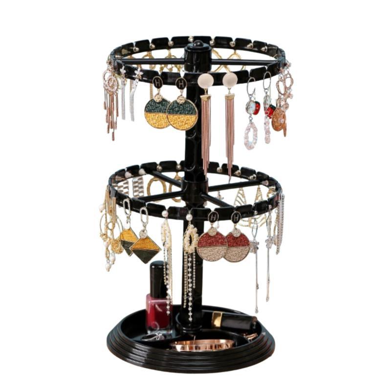 アクセサリー スタンド 収納 回転 ピアス ジュエリー イヤリング レディース おしゃれ 展示台 丸 [並行輸入品]360度回転するアクセサリースタンド