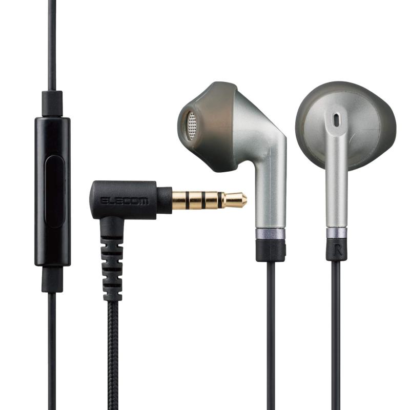 エレコム ステレオイヤホン セミオープン型 φ3.5mm マイク付 Fast Music FS10I φ13.6mm 高耐久ケーブル