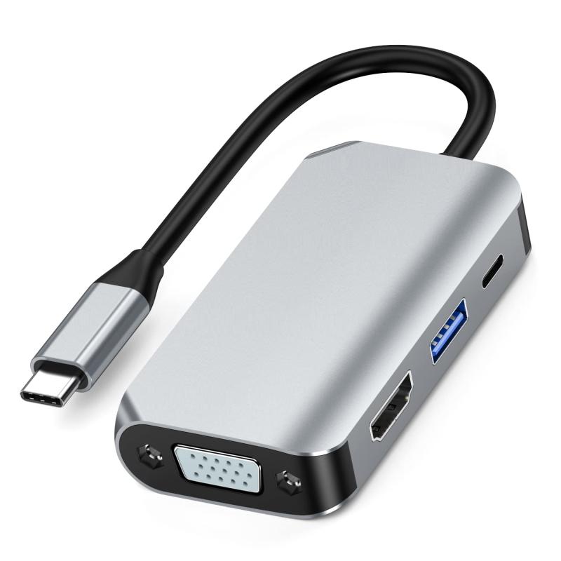 Doaemunp USB Cハブ、4K HDMIポート、100W電力供給ポート、MacBook Air、MacBook Pro、Dell、Chromebookなどに対応したUSB 3.0 5Gbpsデータポート搭載の4 in 1 USB C...