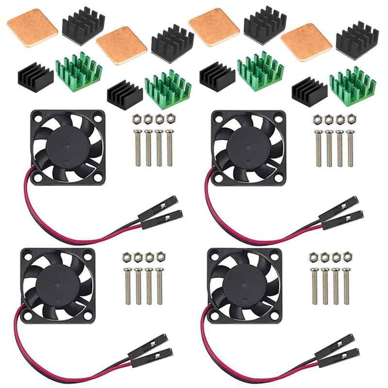 Easycargo Raspberry Pi ファン ヒートシンクキット 冷却クーラー Raspberry Pi 3B+、3B Pi 2、Pi Model B+用Raspberry Pi 3 B+、3、2、A、B、B+ボードに最適。30mm...