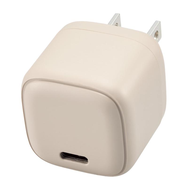 エレコム 充電器 Type-C 1ポート 20W USB PD対応 &amp;me 折りたたみ式プラグ グレージュ MPA-ACCP7320GB