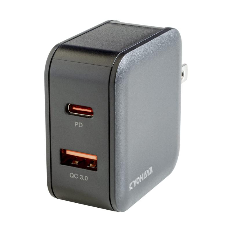 KYOHAYA USB充電器 Type-C 急速充電 PD QC 対応 20W 縦型 USB-A USB-C 2ポート Power Delivery, Quick Charge, iPhone 13, AQUOS sense6, Xperi...