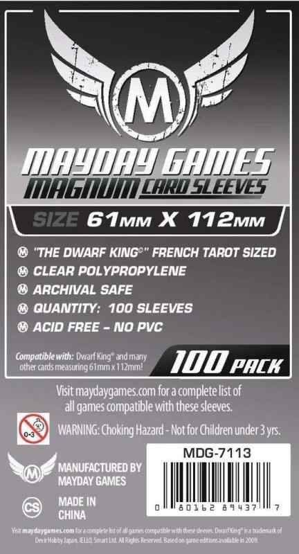 SLEEVES MAYDAY GAMES ROI DES NAINS 61X112 mm61 x 112mm 「ドワーフキング」フレンチタロットサイズ。スーパークリアポリプロピレン100%。安全性テストと品質。