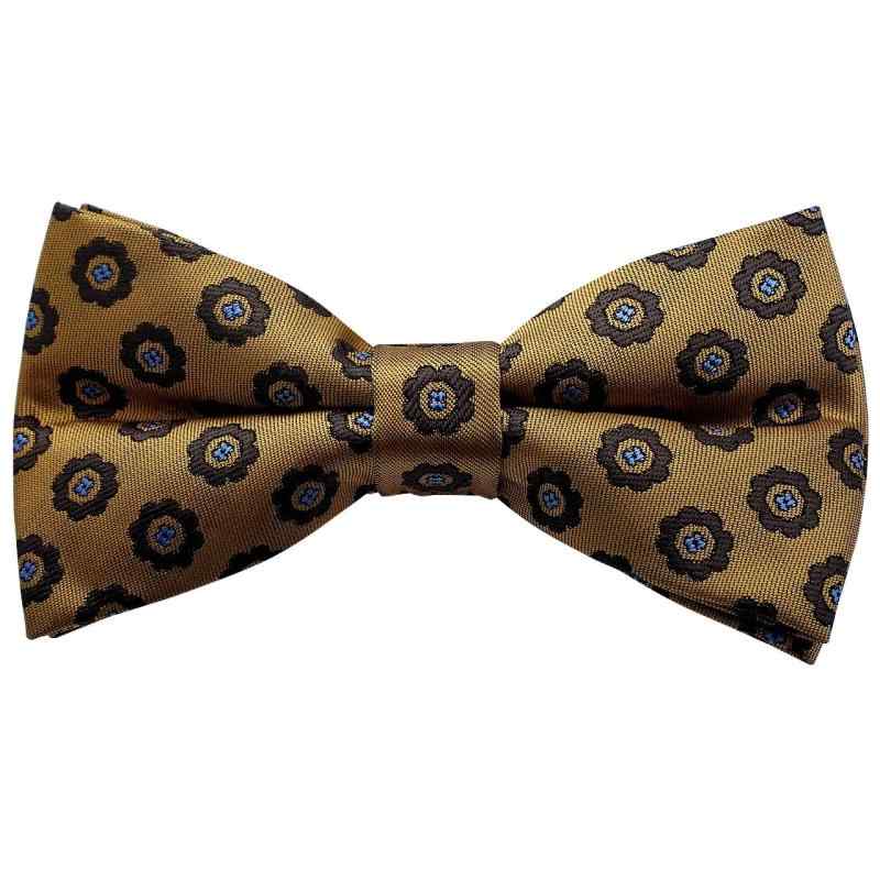 [Bowties.jp] マスタード イエロー フラワー エンブレム 蝶ネクタイ ボウタイ 簡易装着タイプ bd464カラー: マスタードイエロースタイル：バンド　簡易タイプネックサイズ: 約28cm～48cmリボンサイズ: 約12cm x6cm