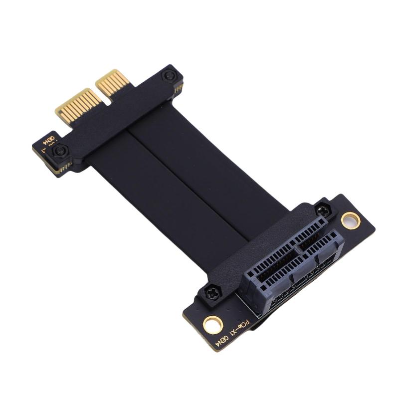 Jiawu PCIE 4.0 ライザーケーブル 高速グラフィックスカード延長ケーブル PCIE 4.0 1X ポート 90 度コネクタ、ゲーム用 PC シャーシに最適、ABS ブラック素材[高速パフォーマンス] 最大速度 16GT/s とス...