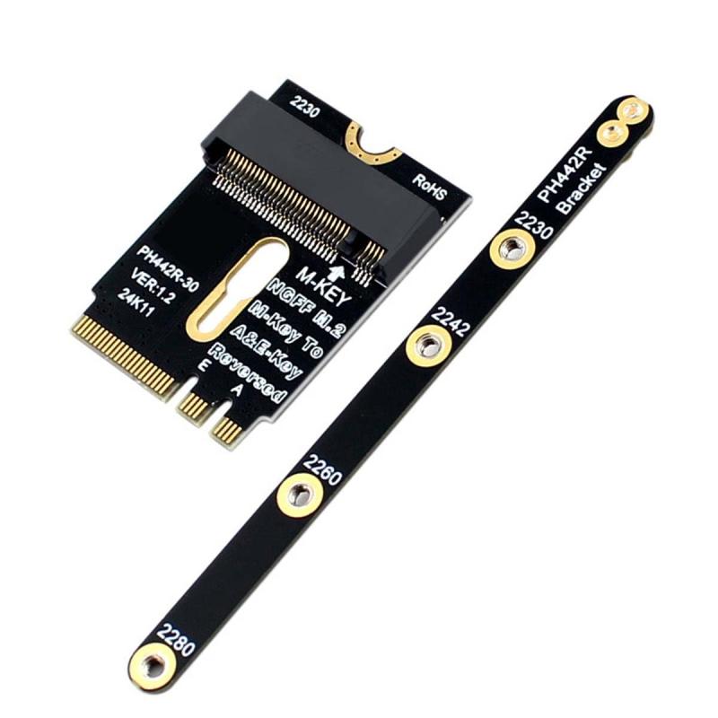 NGFF 2230 NGFF A+E-Key オス - NVME M-key メス延長 PCI-E 4.0 アダプタ（ノートパソコンのマザーボード SSD 用ブラケット付き）