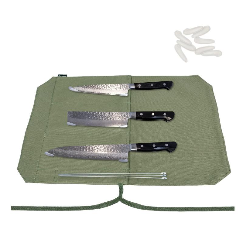 Bahati 包丁ケース 包丁 収納 持ち運び 布巻き 刃先カバー付き ナイフケース 包丁巻き仕様】日本語取扱説明書付きです。サイズは横53cm×縦35cmの包丁いれです。素材は帆布（キャンバス生地）。ポケットは4つ。大ポケットのサイズは横...