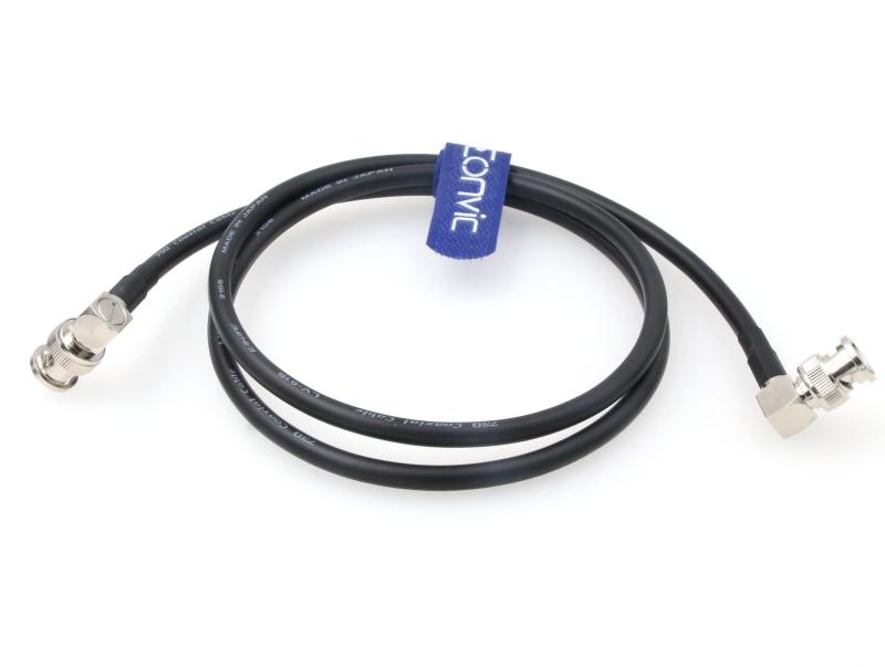 Eonvic Canare12G-SDI4KUHD直角BNCからビデオモニター用の直角BNC同軸ケーブル (50CM, Elbow to Elbow, Black)Canare 12G 75オームニッケルボディBNCコネクタ、金メッキ接点付...