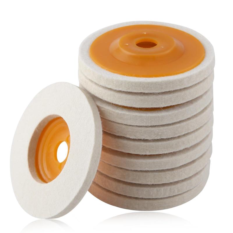 LEONTOOL ウールフェルト研磨ディスク 10枚セット アングルグラインダー用 金属研磨 鏡面加工 茶色パッケージは含まれています： 円形のウールのフェルトの磨く車輪ディスク パッド X 10。材質 柔らかい弾性羊毛材料で作られ、丈夫で...