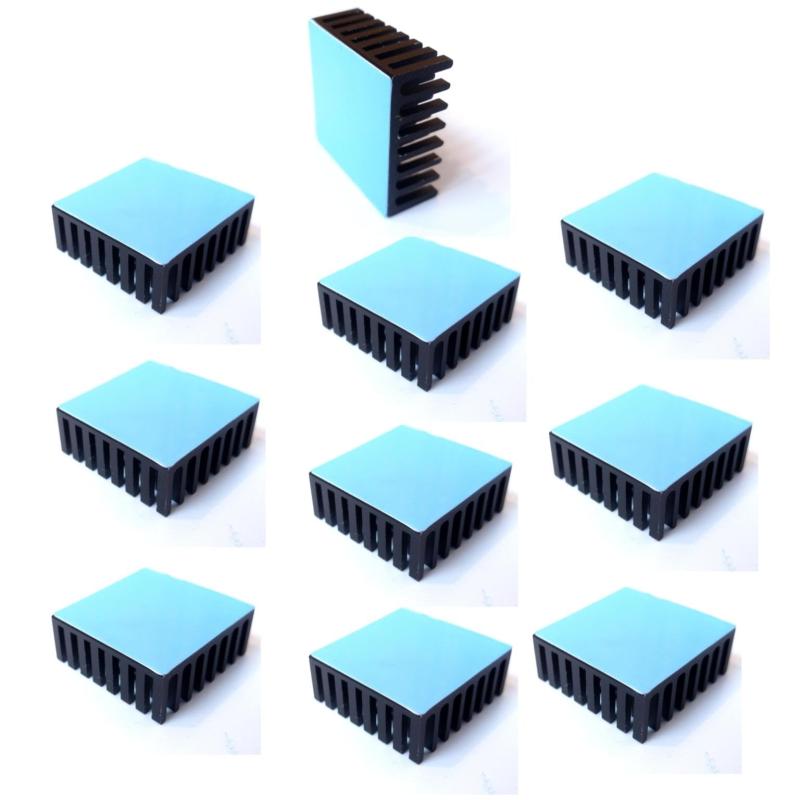Easycargo 25mm アルミヒートシンク 25x25x10mm 10個入り + 3M8810 熱伝導粘着テープ 冷却クーラー GPUチップ VRAM VGA RAM (25mmx25mmx10mm)寸法：25×25×10mm (長さ...