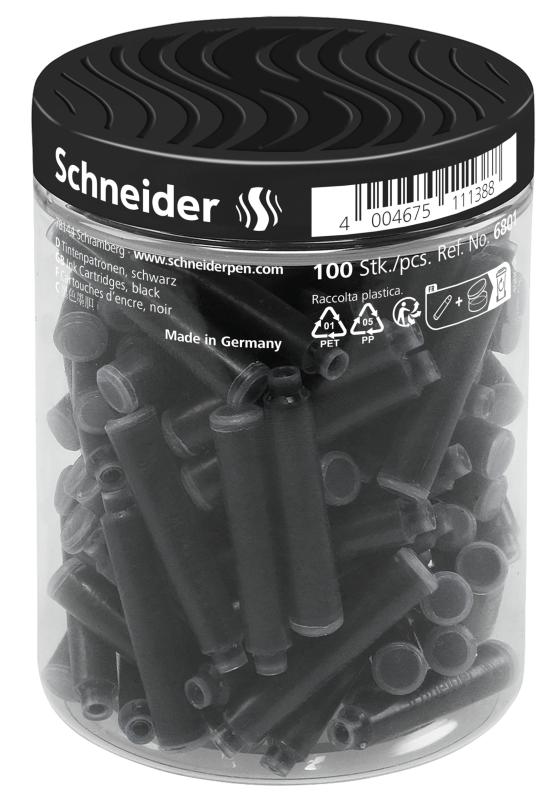 シュナイダー Schneider 万年筆 インクカートリッジ 欧州共通規格 100本入り カートリッジインク bs6801 / bs6823 / bs6803ブランド：Schneider [シュナイダー]用途：万年筆用 インクカートリッジカ...
