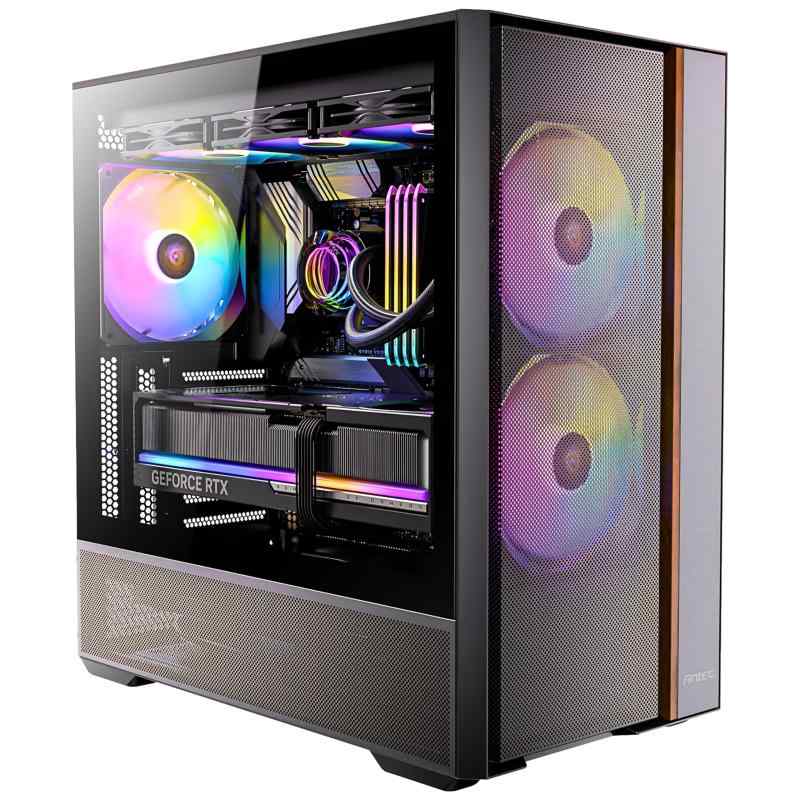 ANTEC PCケース FLUX REAR ブラック フロントパネルに木材を使用、左サイドに強化ガラスパネルを搭載した冷却型ミドルタワーPCケース Antec FLUX REAR Mid Tower CaseFLUX REARは、フロントに...