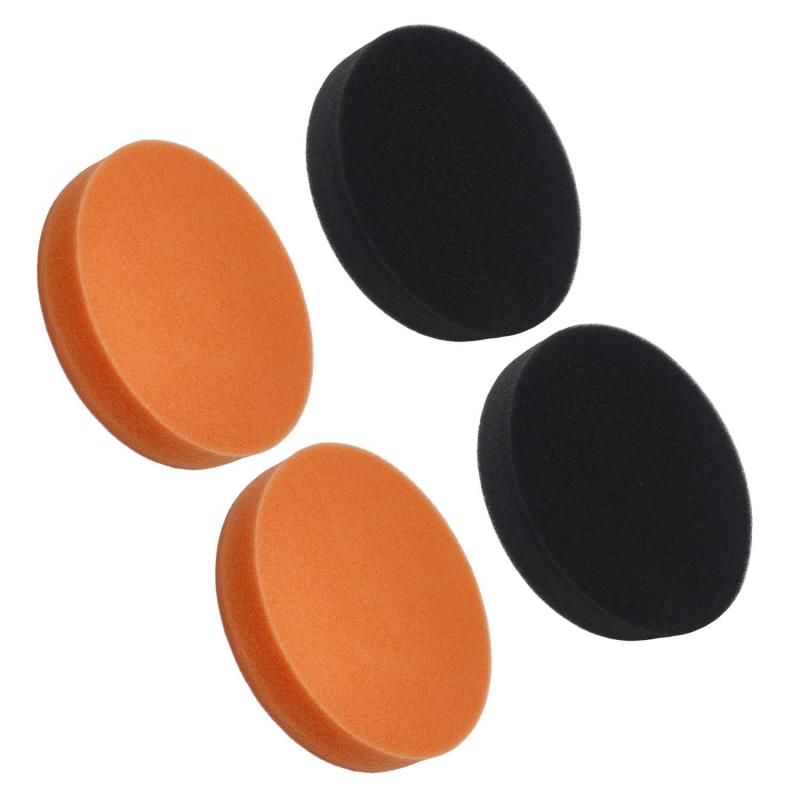 ポリッシャー スポンジバフ 125mm セット 車磨き ワックス研磨対応 ブラック 電動ポリッシャー ランダムサンダー対応【125mmユニバーサル対応】 2種類、4pcs、主要ポリッシャーに適合。DIY～プロ作業まで活躍【水洗いOK・繰り返...