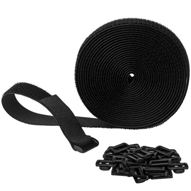 マジック結束バンド 荷締めベルト ベルクロ 面ファスナー固定ベルトバックル付き 結束テープ 自由にカット収納用テープ