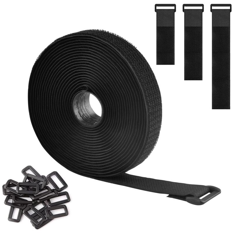 Azarxis マジック結束バンド 20mm 25mm バックル付き 結束テープ 荷締めベルト 固定ベルト 結束マジックテープ バンド 面ファスナー 強力 自由にカット 繰り返し利用可能 配線整理 梱包 収納 DIY✅【素材】マジック結束バ...