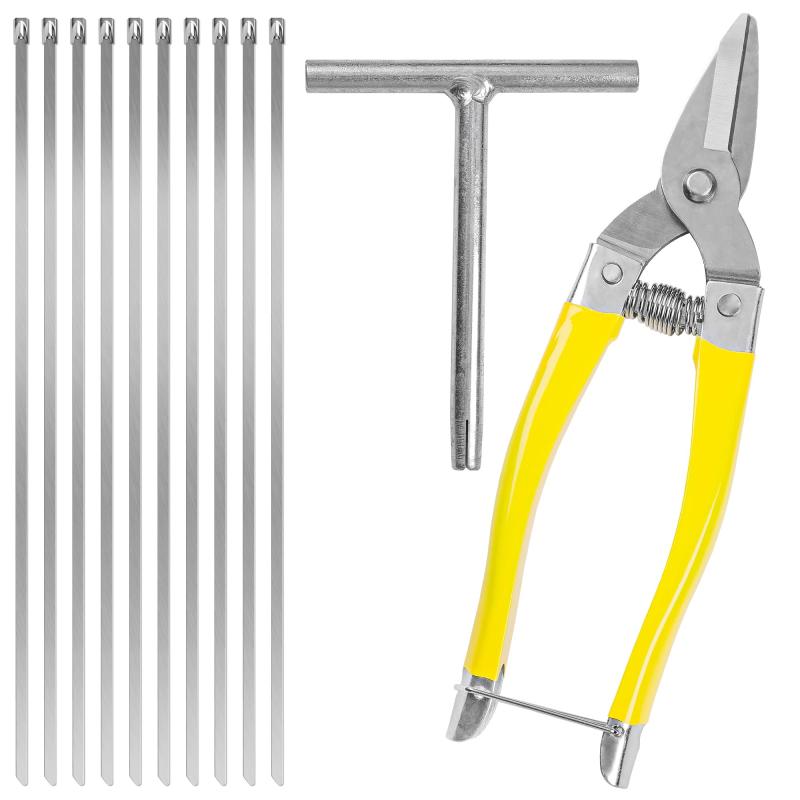 Deecam ステンレススチールケーブルタイ メタルケーブルタイ スチールボールストッパー付きステンレスジップタイ 304本 排気ラッピング、結束タイ、庭の修理、固定フェンスに最適