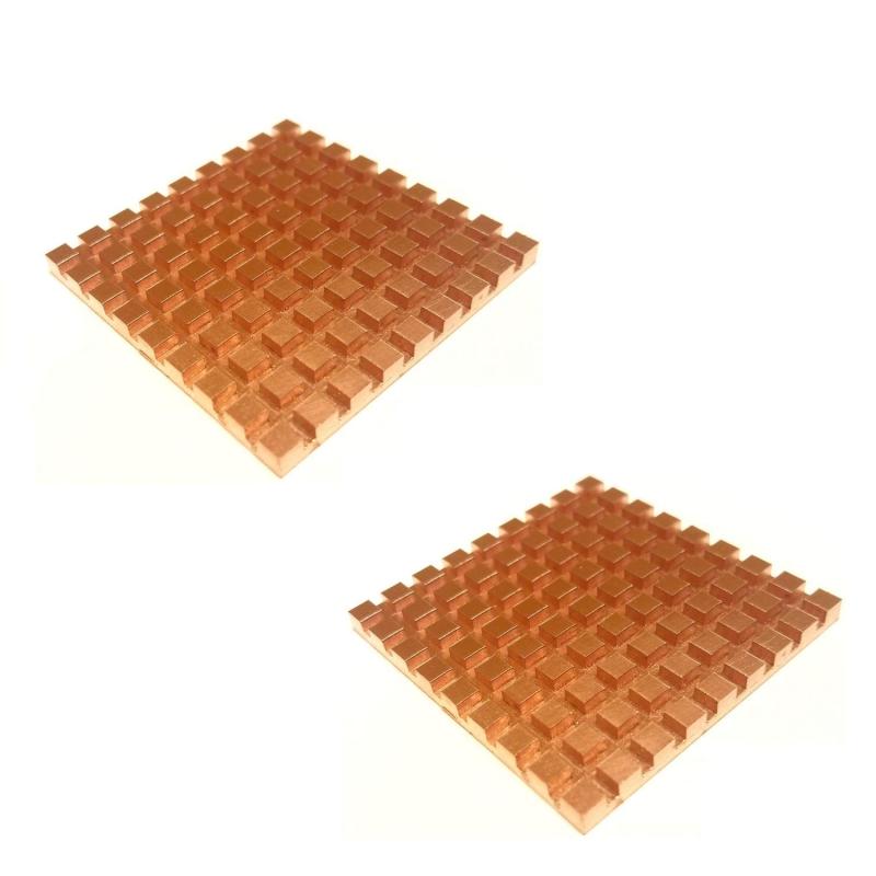 Easycargo 40mm 銅ヒートシンクキット 40x40x4mm + 熱伝導性粘着テープ、冷却3Dプリンター用クーラーヒートシンク2点セット、NEMA 17、TEC1-12706 熱電ペルチェ 40mmx40mmx4mm40mm銅ヒー...