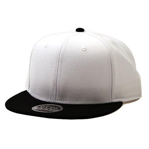 OTTOオットウールブレンドベースボールキャップ19カラー125-978WoolBlendFlatVisorProStyleSnapbackCapsウールブレンドフラットバイザープロスタイルスナップバックキャップス (ブラック/ホワイト)