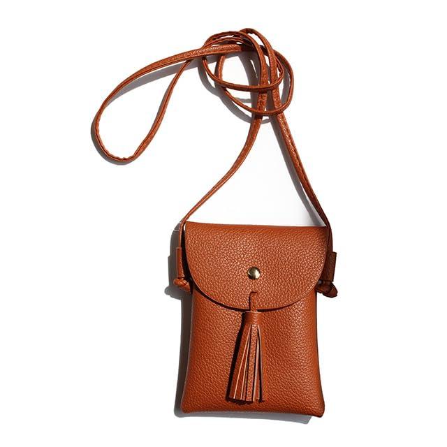 [mauve] タッセル付きスマホショルダー ミニショルダーバッグ レディース 軽量 コンパクト 旅行 斜め掛け おしゃれ✅サイズ：縦約16cm × 横約12cm × マチ約2cm / ✅仕様：マグネット開閉、ポケットなし、ショルダー長さ約...