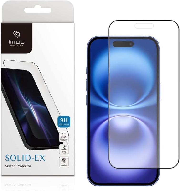 imos iPhone 16 Plus / 15 Plus / 14 Pro Max用 マットスクリーンプロテクター、2.5D超薄ブラックボーダー強化ガラス、耐久性と落下に強い、気泡なし、簡単取り付け【アンチグレアマット画面保護フィルム】最...