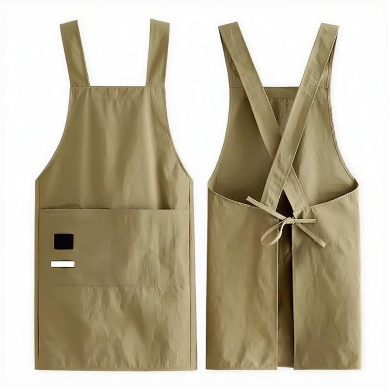 [FANGCUU] エプロン 可愛い 保育士 H型 家庭用 料理用 撥水加工 作業用 飲食店 業務用 2025年 男女兼用 首掛け 腰下げ 洗える 作業服 大容量ポケッ シワ防止 通気性【柔らかく通気性のあるタフタ素材】防水性能に優れた生地...