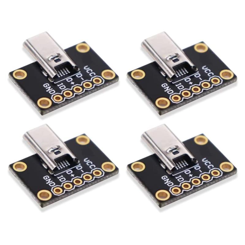 Treedix 4pcs USB マイクロB 変換基板 5ピン オスコネクタ PCBボード 自作 DIY 電子工作用本製品を使って、デバイスのマイクロUSBポートにアクセスできます。すべてのスルーホールが金メッキされて、耐久性があります。マ...