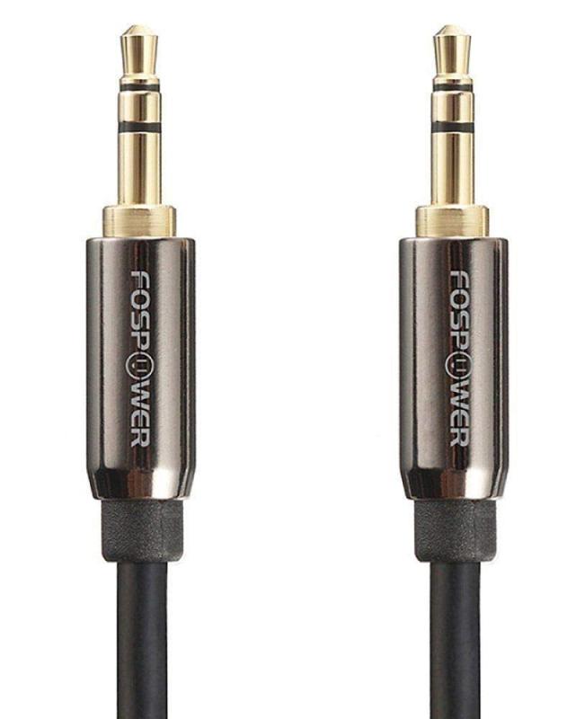 FosPower ステレオオーディオケーブル ヘッドホンコード AUXケーブル (オス-オス)【標準3.5mmジャック AUX接続 | ステレオミニプラグ | 24K金メッキ端子】