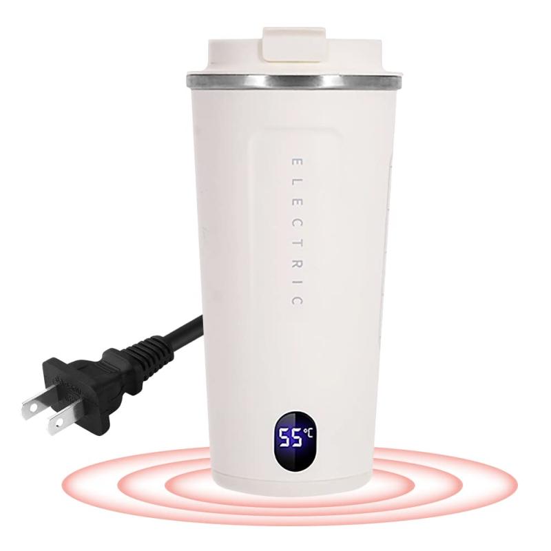 「6分沸騰・6H保温」 電気ケトル 1湯沸機能/2デザート/3スロー煮/4保温 450ml ポータブル電気ポット ミニ湯沸かしケトル 304ステンレス鋼 真空断熱 直飲み 静音 コンパクト 旅行 事務室 寮 男女本体サイズ：9.3*9.3*...