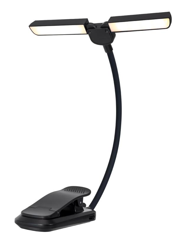 小型クリップライト 充電式 LED 万向ホース 3 ボタン操作 無段階 / 3 段調光 色温度切替 灯頭回転 目に優しい LED ベッドサイド読書灯 持ち運び可能【強力クリップ + 安定設計】ゴム加工の強力クリップで、ベッドフレーム、本、デ...