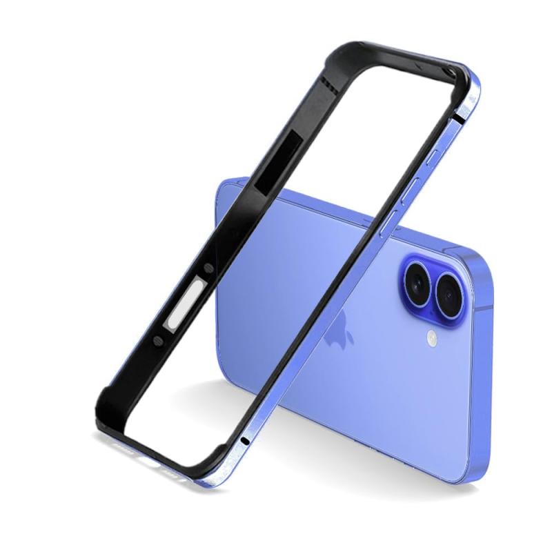 【YMXPY】iPhone16 iPhone16plus 用 アルミバンパー ケース メタル+シリコン フレーム 二重構造 レンズ保護 軽量 ストラップ穴 耐衝撃 バンパー【アルミとシリコンの二重構造】衝撃に強いアルミニウム合金製の外層はお...