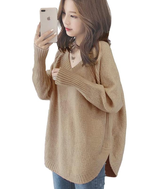 [MaxWant] ニット セーター レディース トップス Vネック 長袖 おしゃれ 可愛い 秋冬【ちくちくしない】ニットなのにちくちくしないだから、素肌に着ても気持ちいい【すっきりVネックで大人顔】デコルテラインを程よく綺麗に見せてくれる...