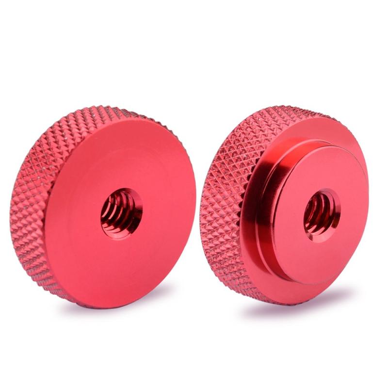 CAMVATE 1/4 ロック ナット 段付き ネジアダプター ネジ頭 径25mm カメラ 三脚 用 金属製 赤2点直径：25mm 1/4"-20メス付き厚さ：10mm素材：高品質なアルミニウム合金、いい仕上げ2点セット 正味：1...
