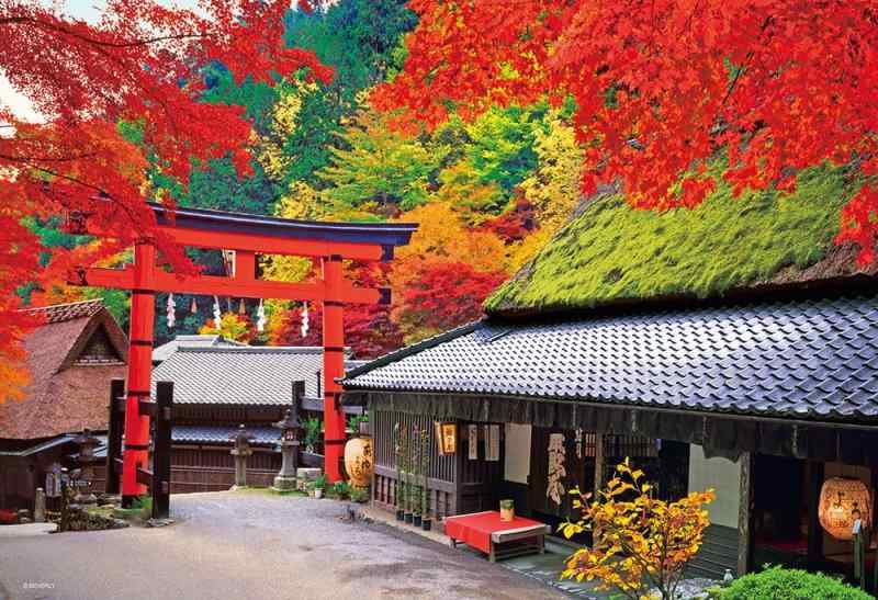 【日本製】ビバリー 300ピース ジグソーパズル 秋に染まる京茶屋（26×38cm）300-108美しい紅葉をジグソーパズルで堪能江戸初期から営む茶屋と一の鳥居が紅葉に彩られる京茶屋