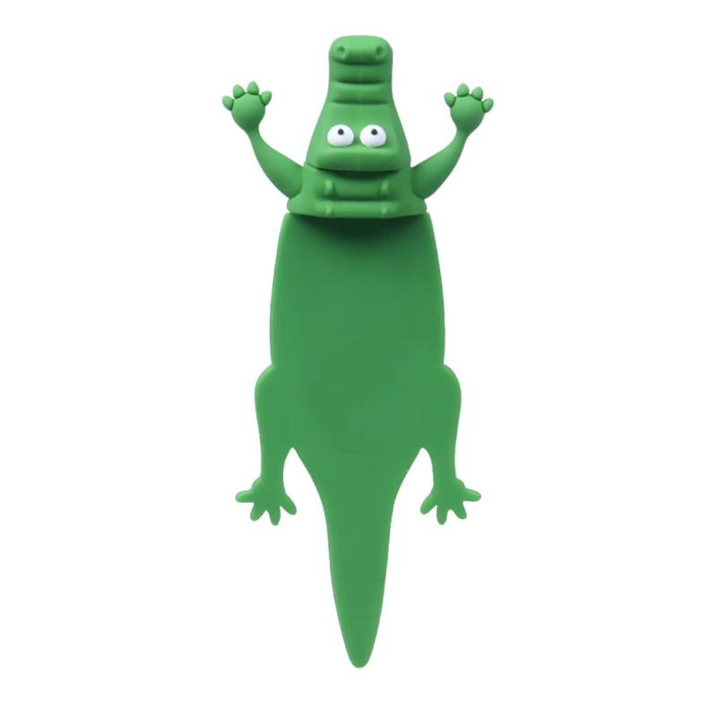 FengJu しおり かわいい ブックマーク 立体 クロコダイル 鰐 栞 3D bookmark おしゃれ ブックマーカー ギフト 誕生日 プレゼントしおりのメイン素材:PVCブックマークのデザインは可愛動物の顔とぺしゃんこになった体の組み...
