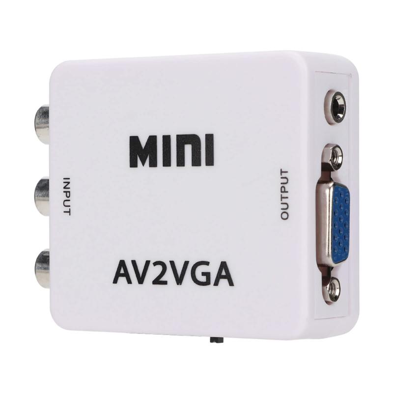 480P ミニ VGA からビデオコンバーター、コンポジット AV から VGA アダプター、TV セットトップボックスオーディオビデオコンバーター から VGA、AV から VGA オーディオビデオコンバータービデオ コンバータは、古い ...