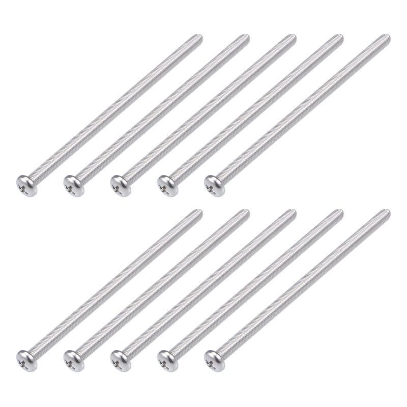 METALLIXITY 機械ねじ M5x100 mm 10個 プラスクロスパンボルト 304ステンレス鋼 家具取り付け用 機械的ファスナー用 オフィス機器用[1]: 適用 - 家具の取り付け、機械的締結、産業機器、事務機器、通信機器、船舶の...