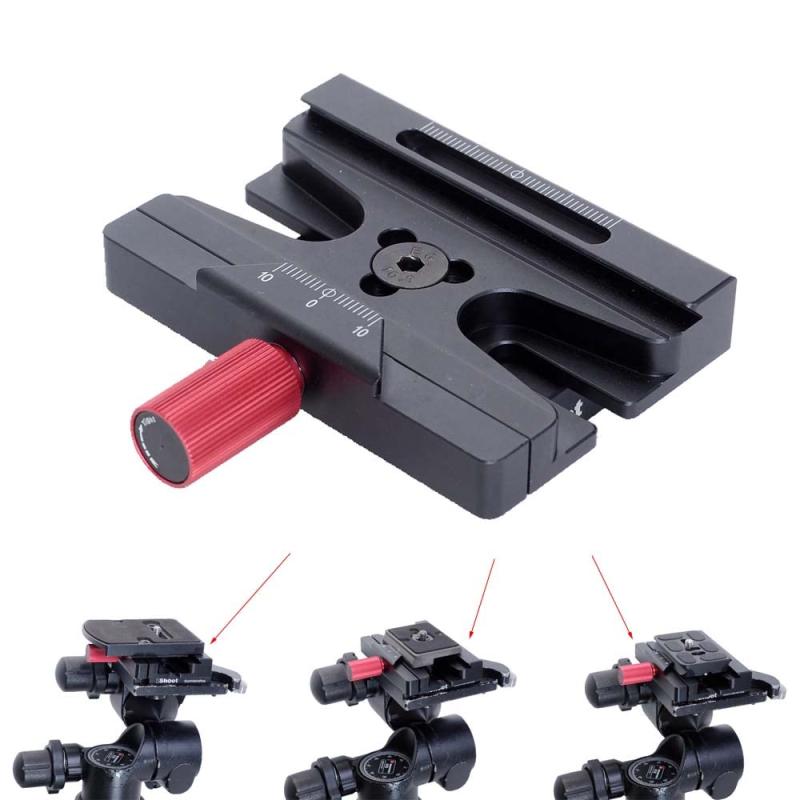 iShootクイックリリースプレートコンバーター変換用三脚ヘッドクランプアダプター Arca-Swissクイックリリースプレート、200PL/410PL カメラプレートをManfrotto RC4 三脚ヘッドクランプに変換する1.クランプの...