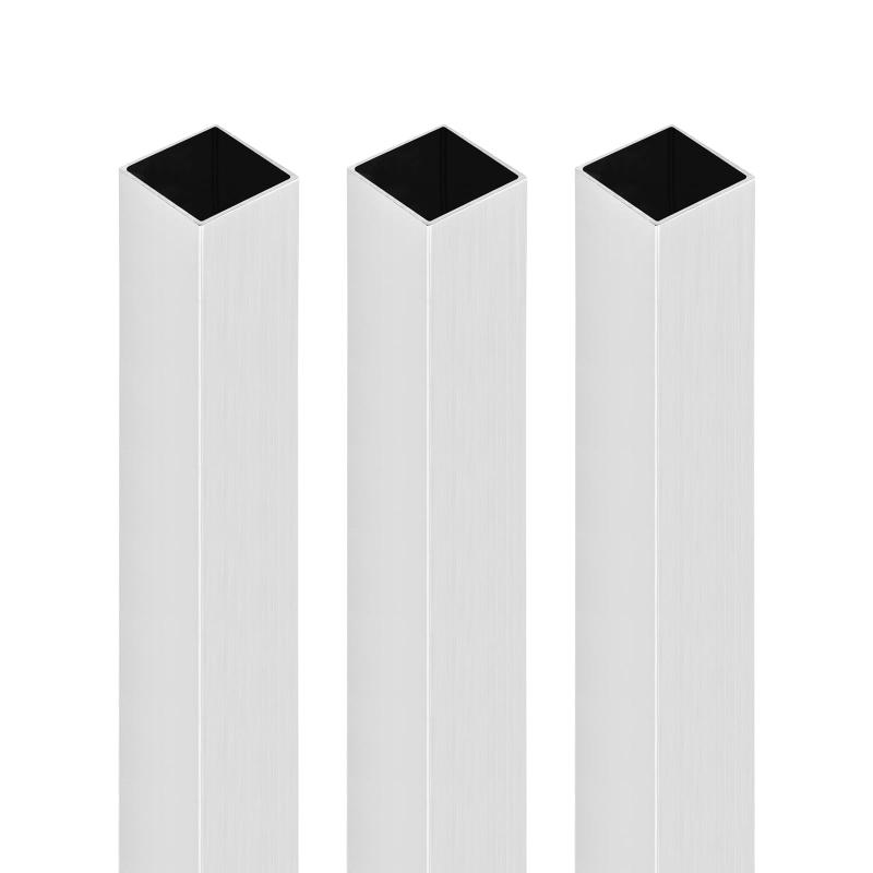 DTGN 20mmx20mmx1.5mmx200mm（幅 x 壁厚 x 長さ）の角パイプ - 3個セット - 産業用住宅建設用 - 6063アルミニウム角パイプ[アルミニウム角パイプ]: シルバーの角パイプが3個入っており、外部幅は20 x...