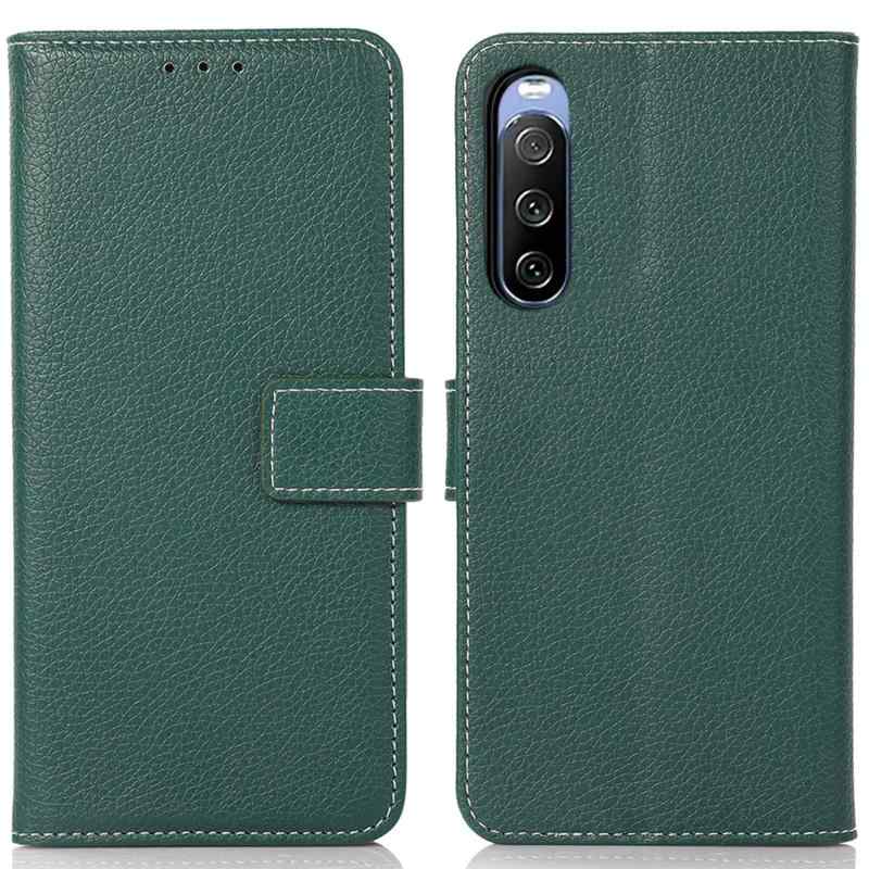 for Xperia 10 V ケース 手帳型 for エクスペリア 10V SO-52D SOG11 財布型 高級PUレザー カード収納 大容量 3枚 横置きスタンド機能 内蔵マグネット開閉式 耐衝撃 全面保護 シンプルカバー ハンドメイ...