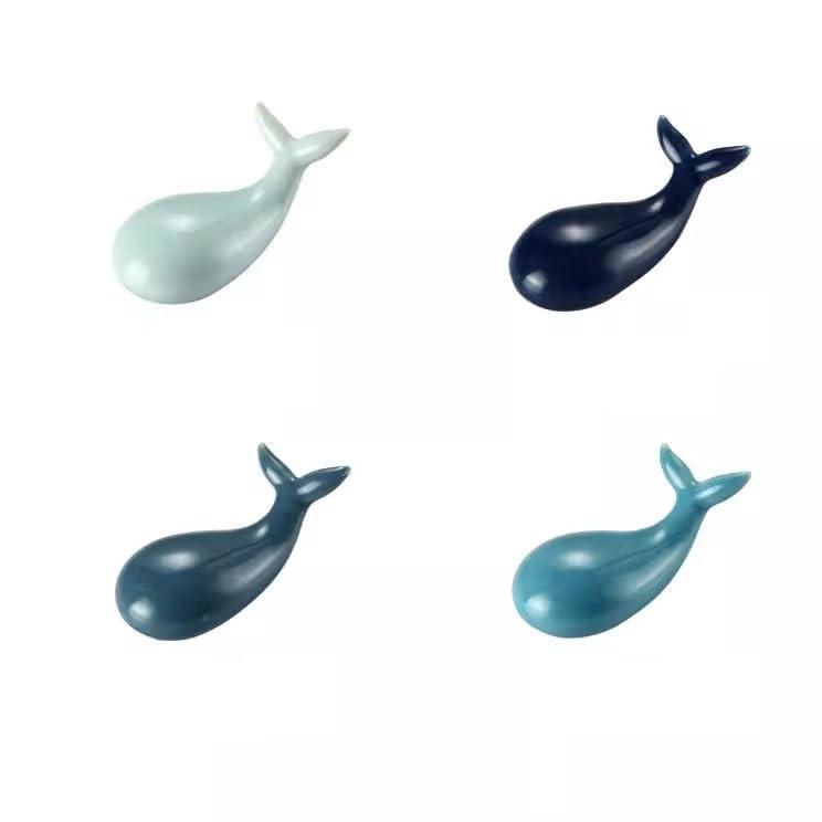 箸置き 箸ホルダー 箸おき かわいい おしゃれ 卓上小物 レスト 箸台 箸枕 お箸置き キッチン用品 イルカ 4個セット (Mix)【素材】：陶器。【 サイズ】：約5cm*3cm*1cm。【4色選択】：スカイブルー、ブルーブラック、ライトブ...