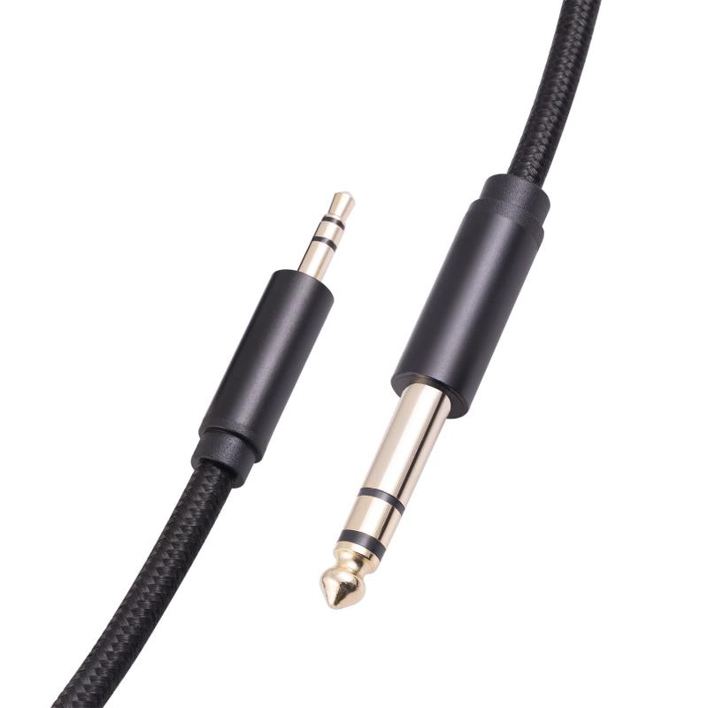 オーディオ変換ケーブル 3.5mm to 6.35mm標準プラグ オス-オス ステレオケーブル 対応 スマートフォン PC CDプレーヤー スピーカー アンプ (1M)【3.5mm to 6.35mm 変換ケーブル】3.5mmのオスコネクタ...