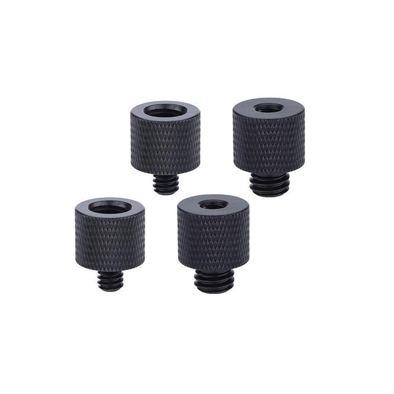 カメラネジ変換アダプター マイクアクセサリ 変換アダプター 3/8"オス-1/4"メス 1/4"オス-3/8"メス アルミニウム合金 連結ネジ 固定ネジアダプター 撮影補助ツール 黒 4個セット【内容...