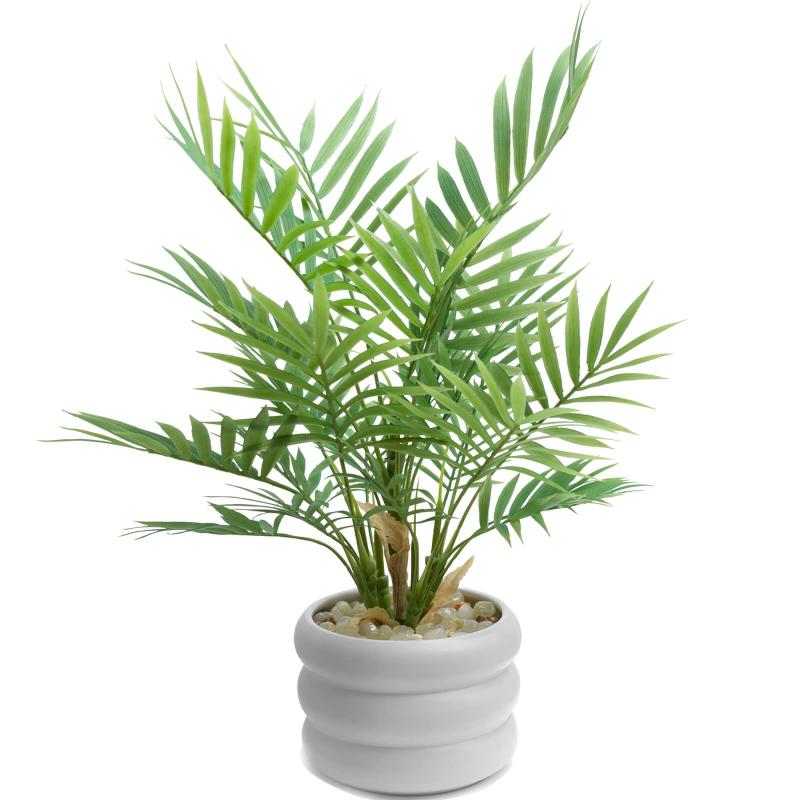 WillingYou フェイクグリーン 卓上 人工観葉植物 熱帯ヤシ 40cm 鉢付き おしゃれ インテリア 水やり不要 お手入れ簡単 ギフト 新築祝い 母の日【手間いらずで美しいグリーン】 水やり不要でいつでも緑を楽しめます。忙しい方や植...