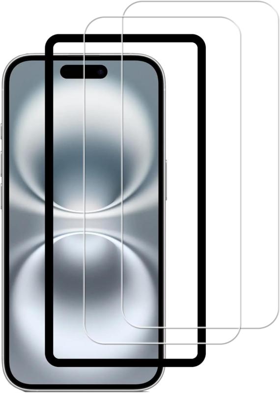 HKKAIS いphone16plus ガラスフィルム【2枚セット】ガイド枠付き 日本製硝子採用iPhone16 Plus 用 ガラスフィルム 液晶 アイフォン 16 プラス 保護 フイルム 強化 ガラス【対応機種-日本素材製】iPhone...