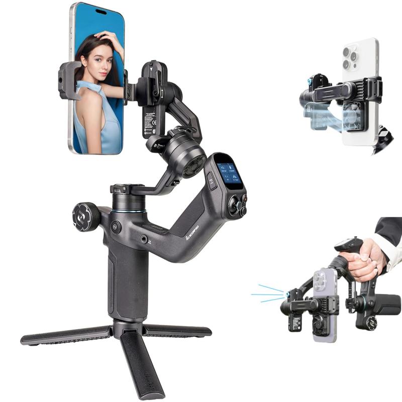 FeiyuTech SCORP Mini 3スマホジンバル AI追跡モジュール&amp;冷却ファン内蔵 一体型グリップ 2kgペイロード 3軸スマホスタビライザー iPhone&amp;Android対応プロのフォローショットを可能にするA...