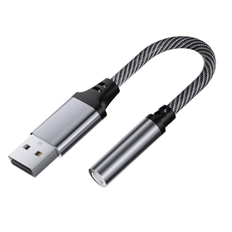 USB 3.5 mm 4極 イヤホンジャック USB2.0 変換アダプタ 外付け サウンドカード 高耐久性 ナイロン編み 音声線制御可能で歌を聴くことができるWindows PC Mac OS PS 4 PS 5 Linux Chromeb...