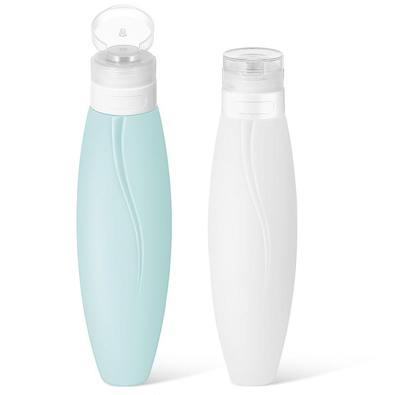 NUOLUX 旅行用シリコン詰め替えボトル 150Ml 2個セット 軽量コンパクト トイレタリー用漏れ防止キャップ付き シャンプー・ローション・ボディウォッシュ対応便利な容量設計: 150Mlの容量でコンパクトに持ち運べ、旅行やジムバッグに...